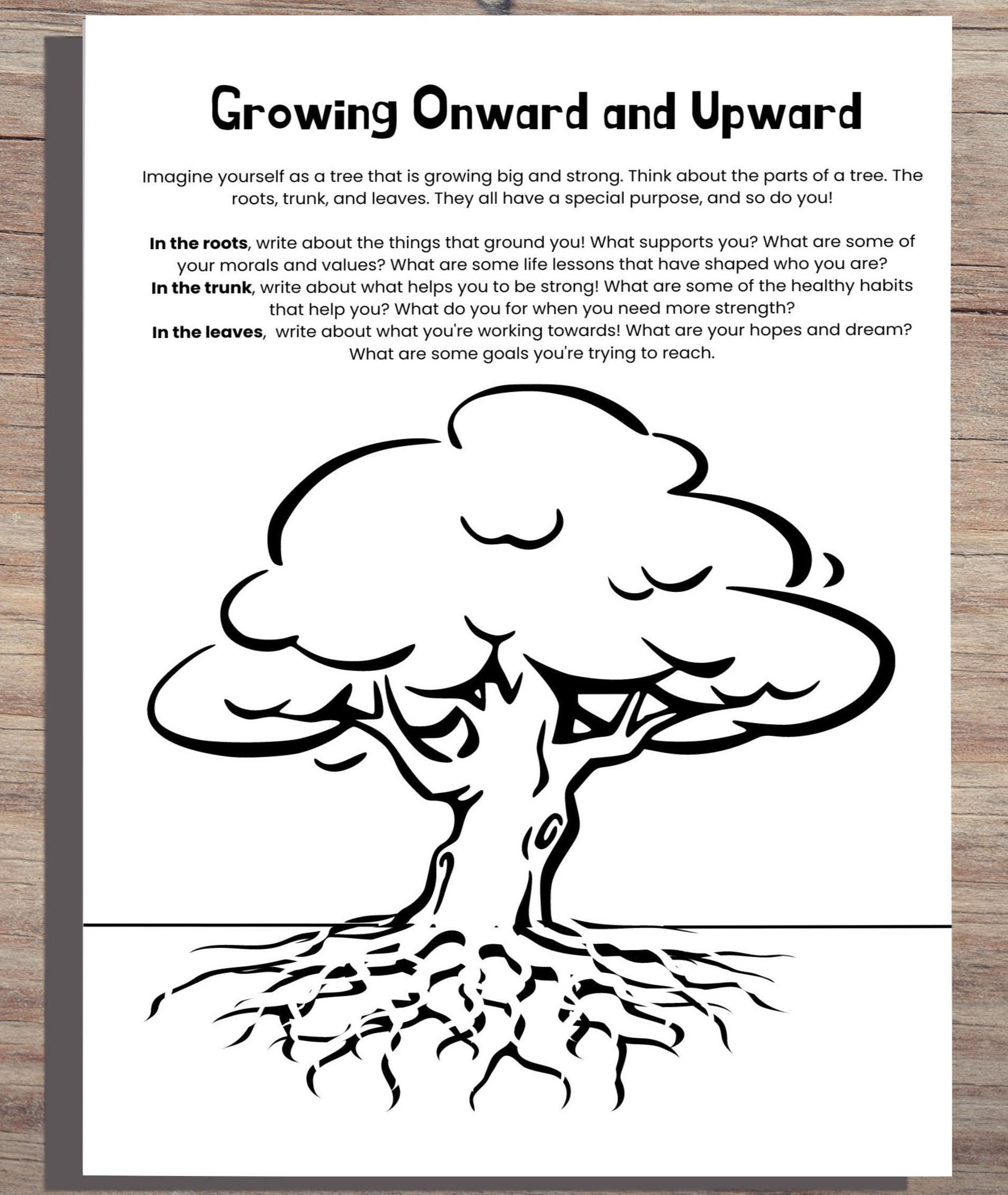 Growing Onward and Upward | Kids' Mental Health Worksheet